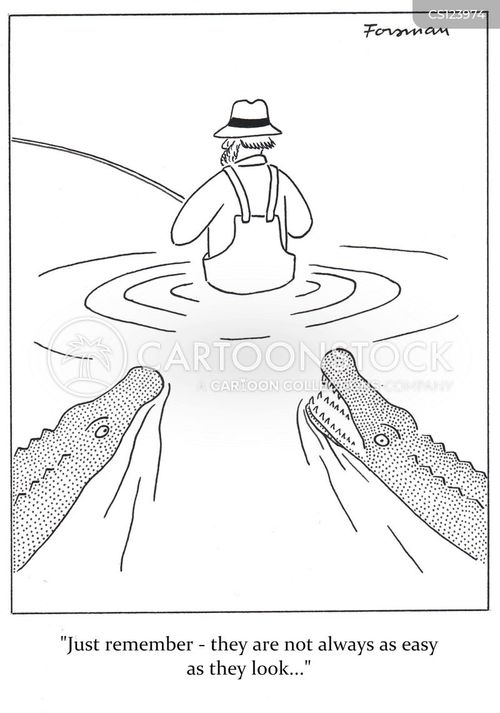 Alligator Attack Cartoons and Comics - funny pictures from CartoonStock