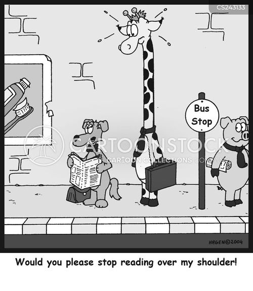 Reading Over Shoulder Cartoons and Comics - funny pictures from ...