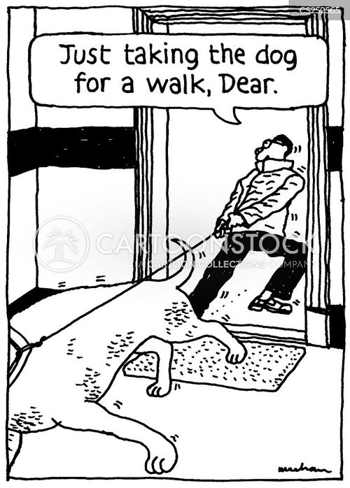 Dog Walk Cartoons and Comics - funny pictures from CartoonStock
