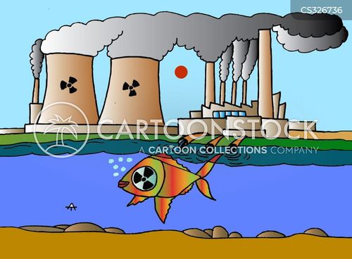 Cartoons und Karikaturen mit Atomkraftwerk