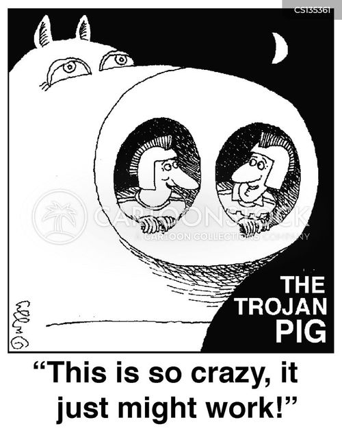 Trojan Pig Cartoons and Comics - funny pictures from CartoonStock