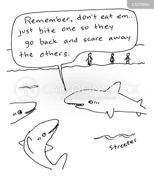 Shark Bite Cartoons and Comics - funny pictures from CartoonStock