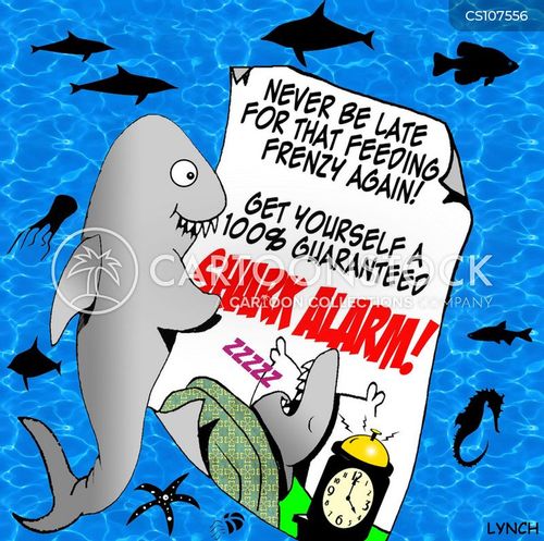 Shark Alarm Cartoons and Comics - funny pictures from CartoonStock