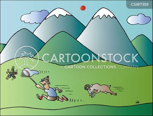 Cartoons und Karikaturen mit Alpen