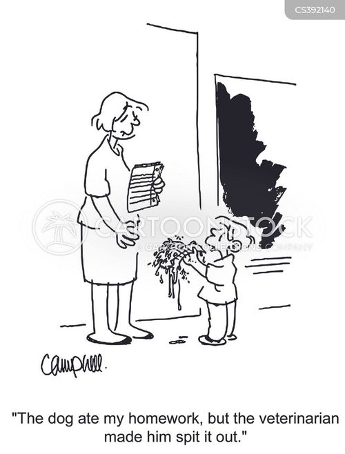 Dog Ate Homework Cartoons and Comics - funny pictures from CartoonStock