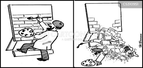 Brick Wall Falling Drawing