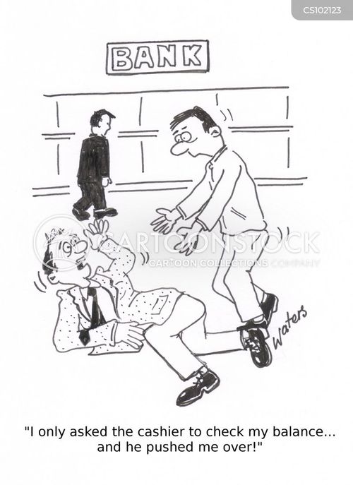 Cashing A Check Cartoons and Comics - funny pictures from CartoonStock