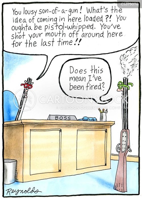 Handgun Cartoons and Comics - funny pictures from CartoonStock