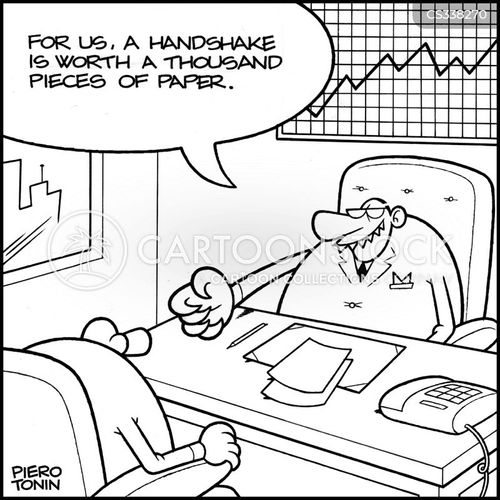 Handshake Cartoons and Comics - funny pictures from CartoonStock