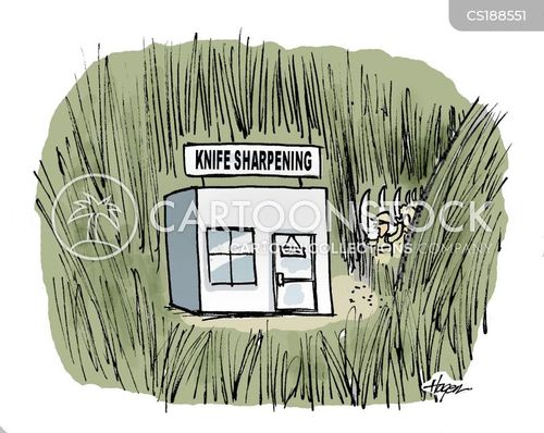 Knife Sharpening Cartoons and Comics - funny pictures from CartoonStock