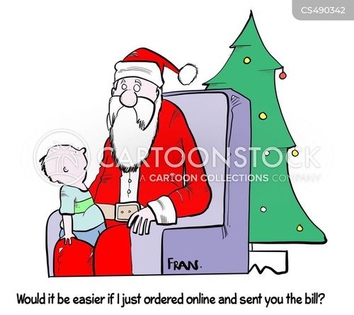 Shopping Mall Santa Cartoons and Comics - funny pictures from CartoonStock