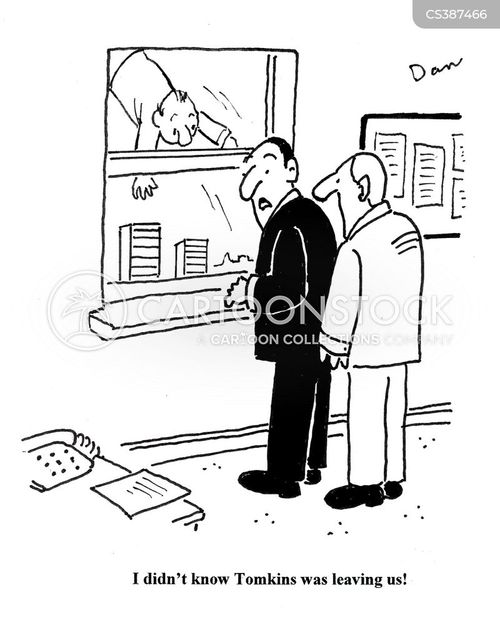 Office Window Exit Cartoons and Comics - funny pictures from CartoonStock