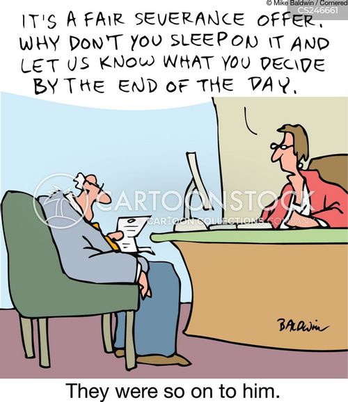 Severance Offer Cartoons and Comics - funny pictures from CartoonStock