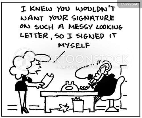 Signing Letters Cartoons and Comics - funny pictures from CartoonStock