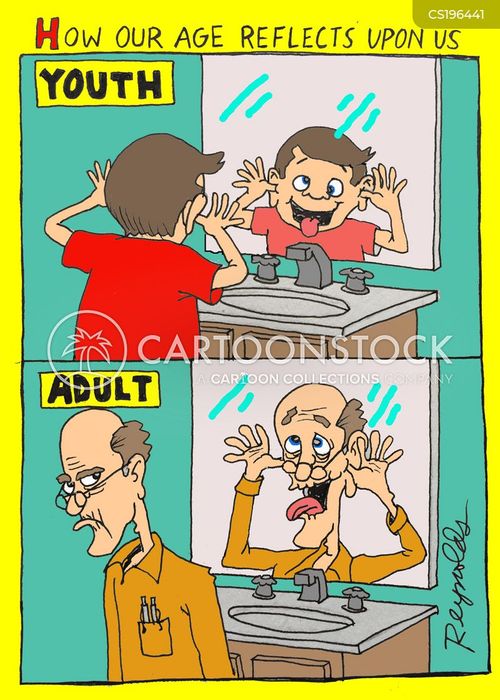 Reflection On Age Cartoons and Comics - funny pictures from CartoonStock