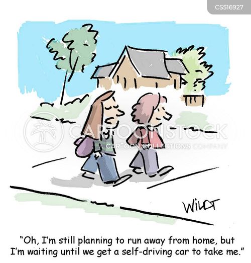 Running Away Cartoon