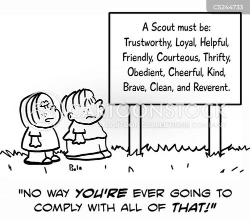 Scouting Oath Cartoons and Comics - funny pictures from CartoonStock