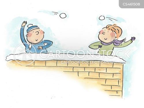 Snow Fight Cartoons and Comics - funny pictures from CartoonStock