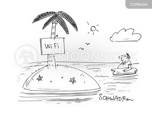 Cartoons und Karikaturen mit Wireless