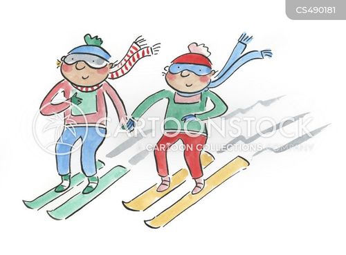 Downhill Skier Cartoons and Comics - funny pictures from CartoonStock