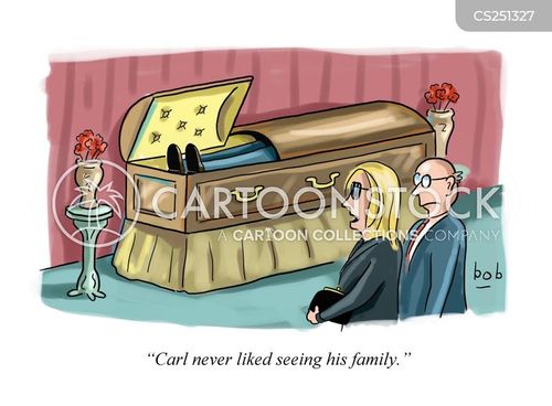 Cartoons und Karikaturen mit Sarg
