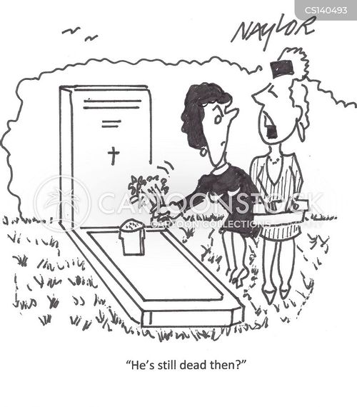 Grave Visit Cartoons and Comics - funny pictures from CartoonStock