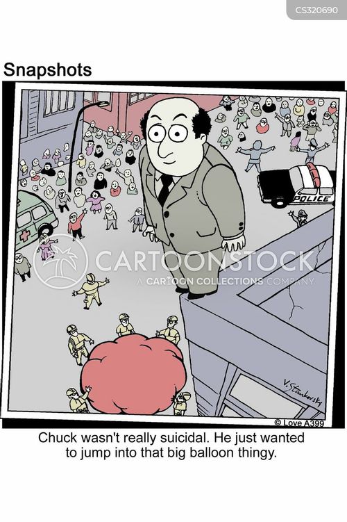 Jumping Off A Ledge Cartoons and Comics - funny pictures from CartoonStock