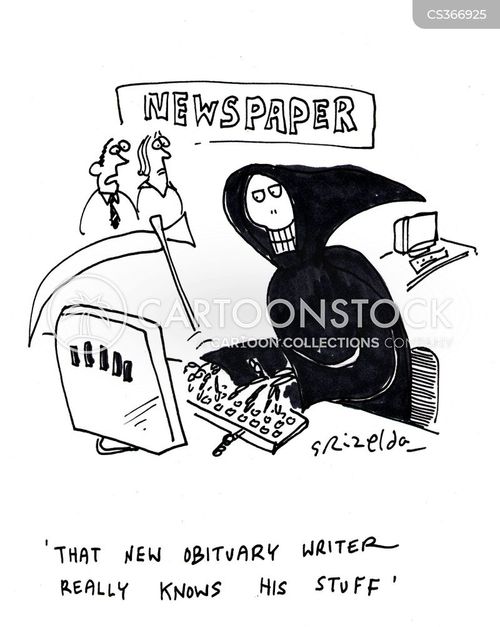 Obituary Writer Cartoons and Comics - funny pictures from CartoonStock
