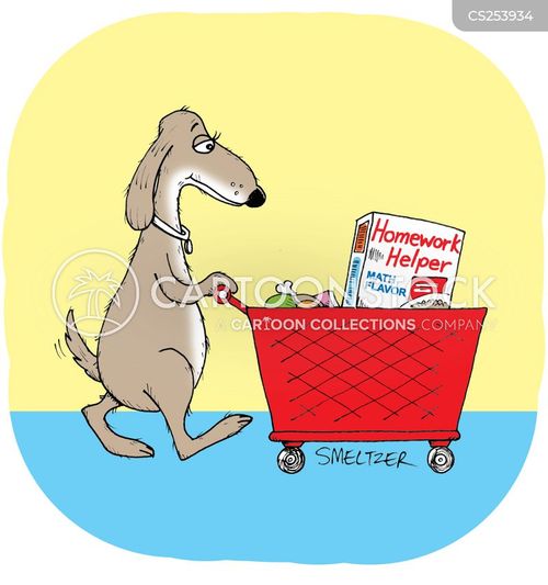 A Dog Eating Homework