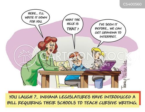 Cursive Writing Cartoons and Comics - funny pictures from CartoonStock