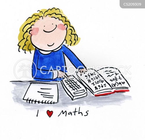 Cartoons und Karikaturen mit Math