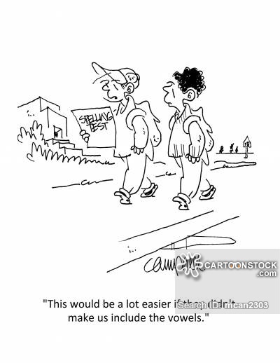 Vowels Cartoons and Comics - funny pictures from CartoonStock