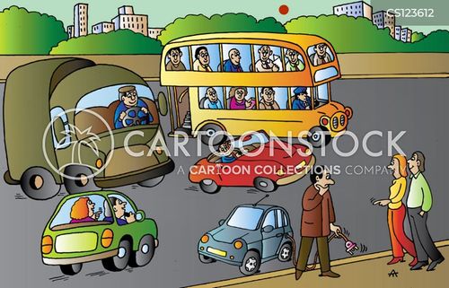 Cartoons und Karikaturen mit Elektroauto