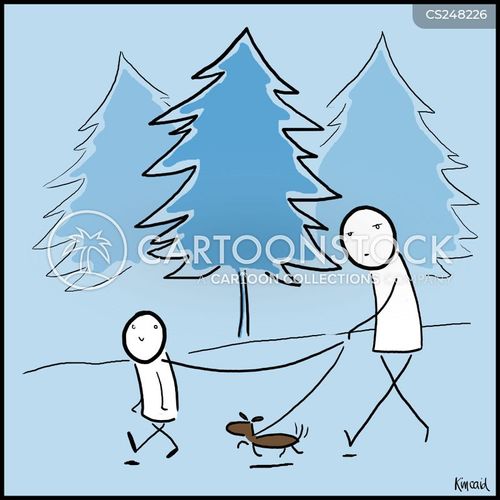 Cartoons und Karikaturen mit Spazieren Gehen