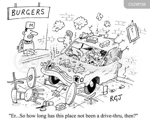 Drive-thru Dilemma Cartoons and Comics - funny pictures from CartoonStock
