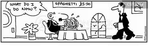 Eating Spaghetti Cartoons and Comics - funny pictures from CartoonStock