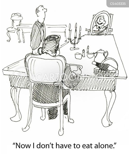 Eating Alone Cartoons and Comics - funny pictures from CartoonStock