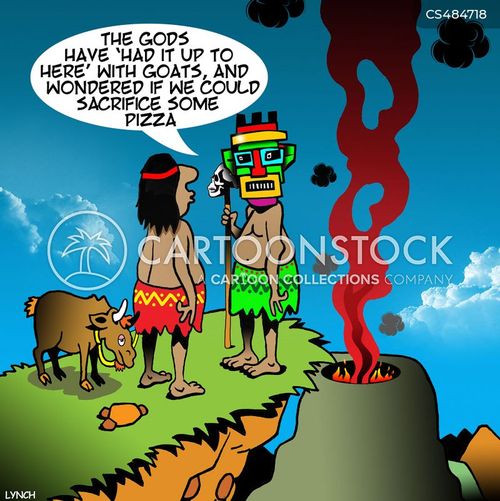 Sacrifice Rituals Cartoons and Comics - funny pictures from CartoonStock