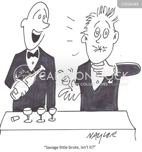 Cartoons und Karikaturen mit Sommelier