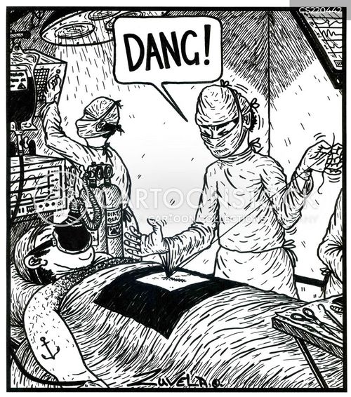 Sewing In Hospital Cartoons and Comics - funny pictures from CartoonStock