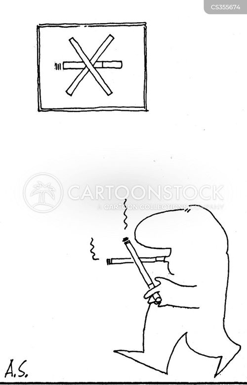 Smoking Signs Cartoons and Comics - funny pictures from CartoonStock