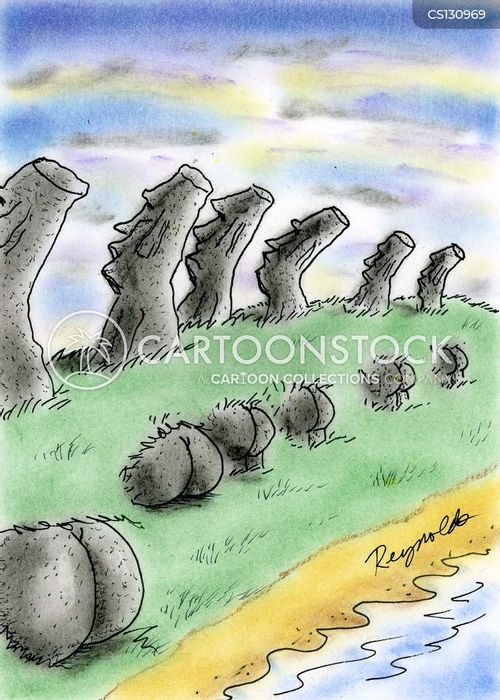 Moai Statues Cartoons and Comics - funny pictures from CartoonStock