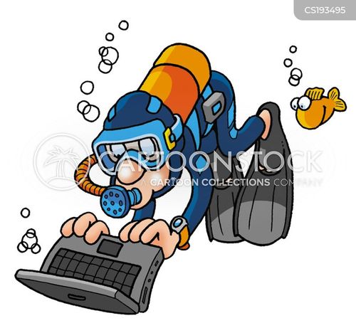 Diving Underwater Cartoons and Comics - funny pictures from CartoonStock