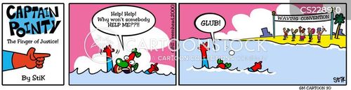 Calling For Help Cartoons and Comics - funny pictures from CartoonStock