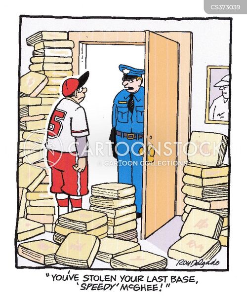 Stealing Base Cartoons and Comics - funny pictures from CartoonStock