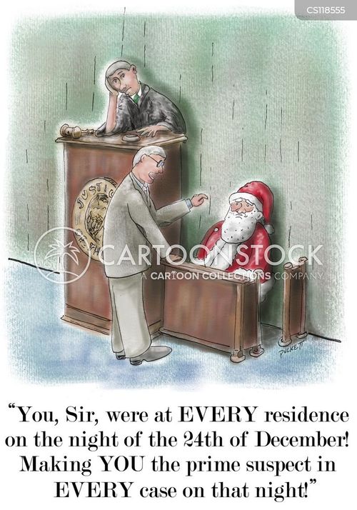 Courtroom Santa Cartoons and Comics - funny pictures from CartoonStock