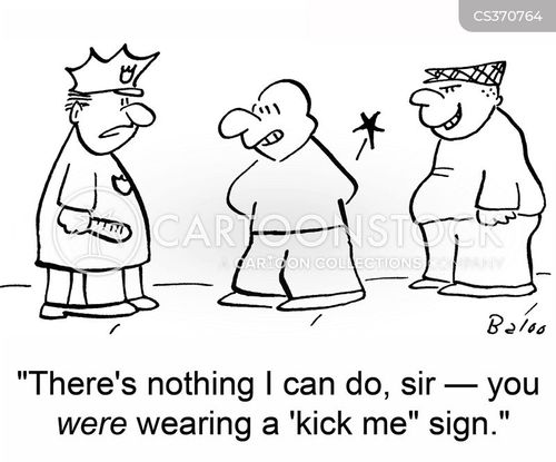 Kick Me Sign Cartoons and Comics - funny pictures from CartoonStock