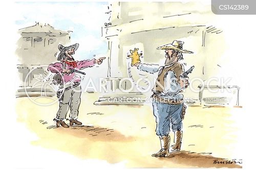 Showdown Scene Cartoons and Comics - funny pictures from CartoonStock