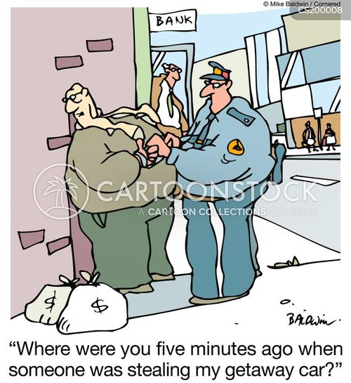 Getaway Car Cartoons and Comics - funny pictures from CartoonStock