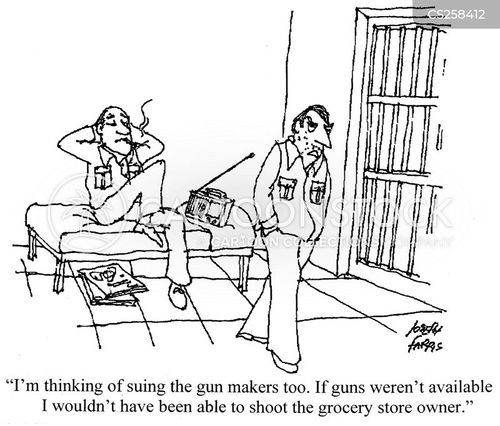 Gun Offense Trial Cartoons and Comics - funny pictures from CartoonStock